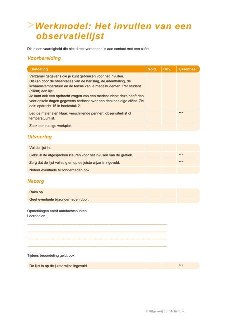 Werkmodel: Observeren hartslag via de polsslagader - Factor-E
