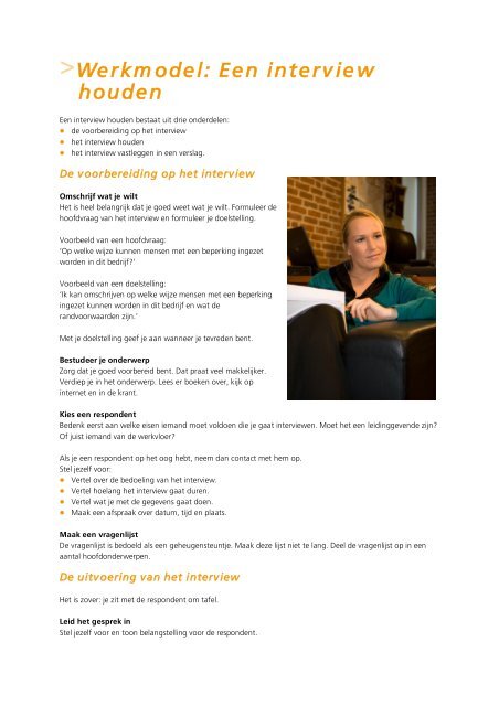 Werkmodel: Een interview houden - Factor-E