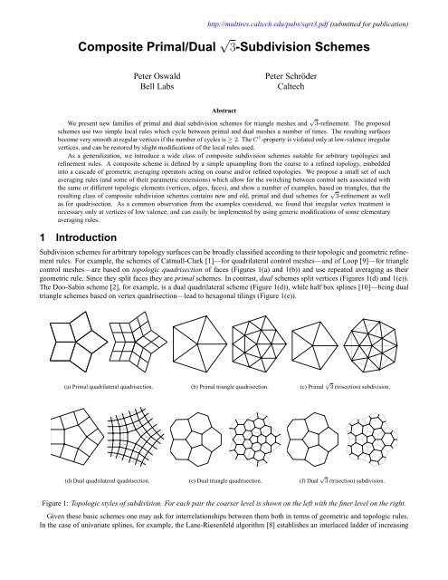 Composite Primal/Dual Sqrt(3)-Subdivision Schemes