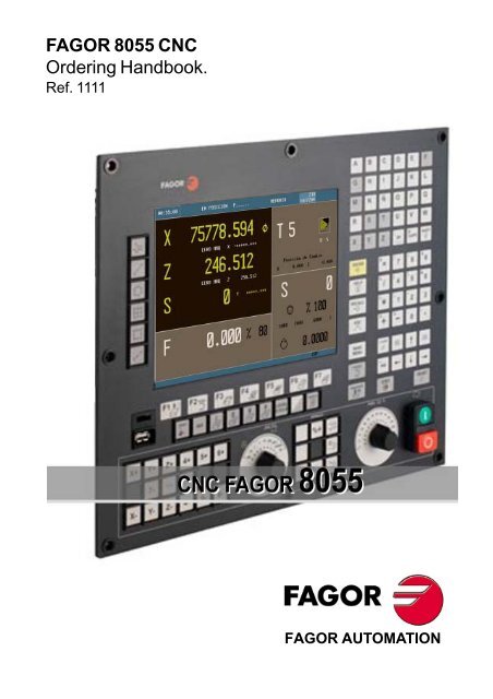 FAGOR 8055 CNC Ordering Handbook. - Fagor Automation