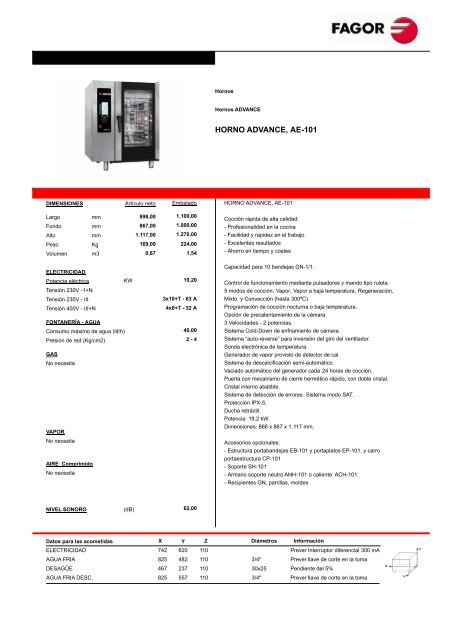 HORNO ADVANCE, AE-101 - Fagor Industrial