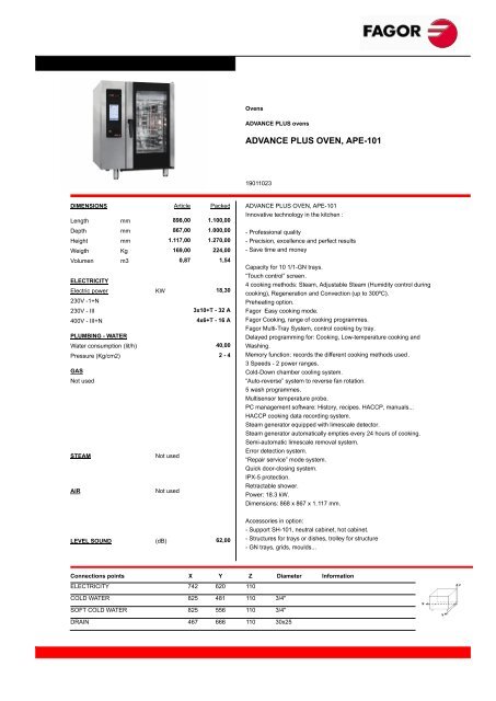 APE-101 electric - Fagor Industrial
