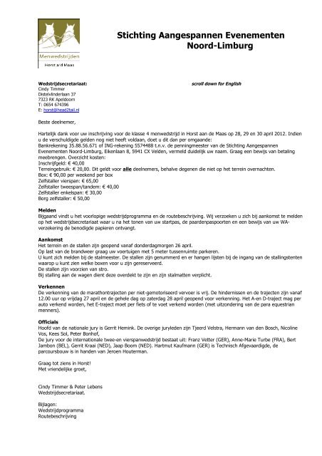 brief bevestiging deelnemers Horst NAT-NED-ENG - fahren-mit ...