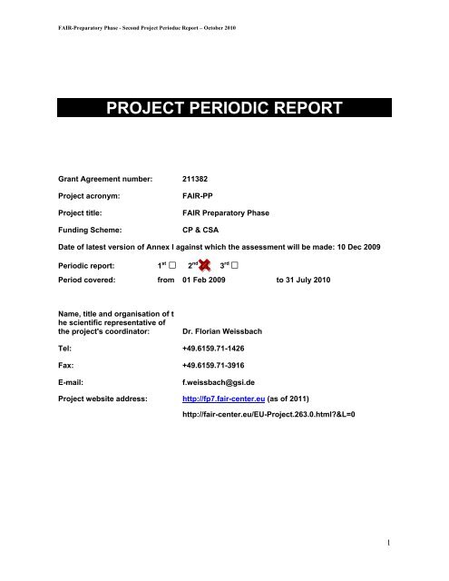 Second Project Periodic Report - FAIR