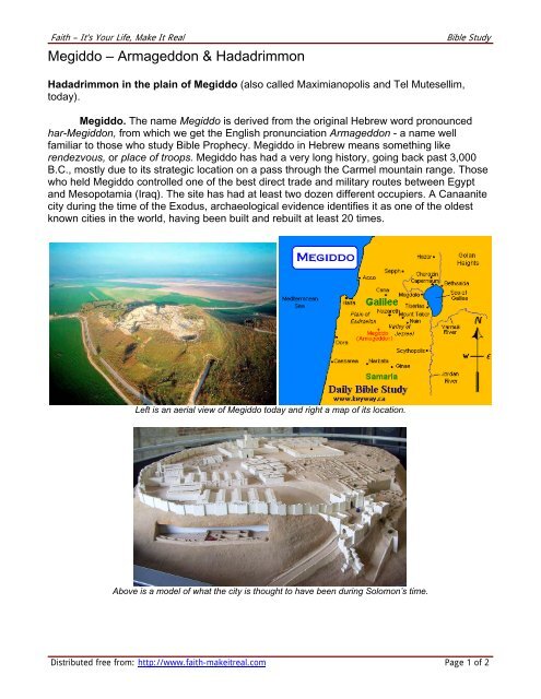 Megiddo ? Armageddon & Hadadrimmon - MAKE IT REAL!