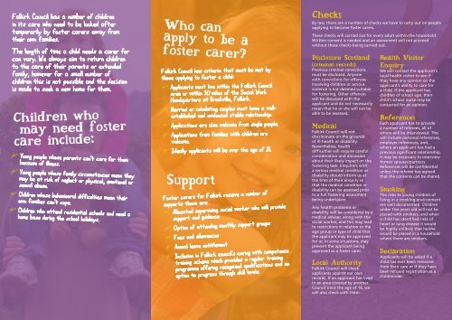 Fostering Leaflet (PDF, 191KB) - Falkirk Council