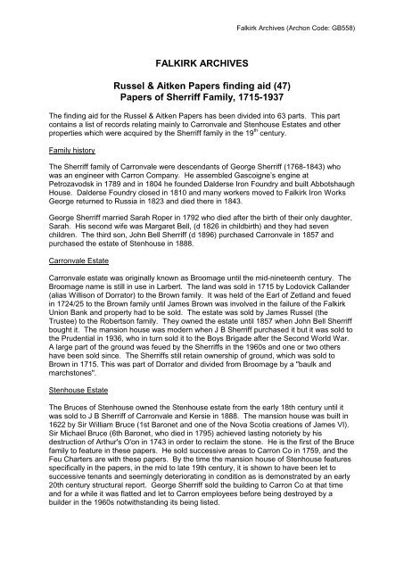 Sherriff - Falkirk Community Trust
