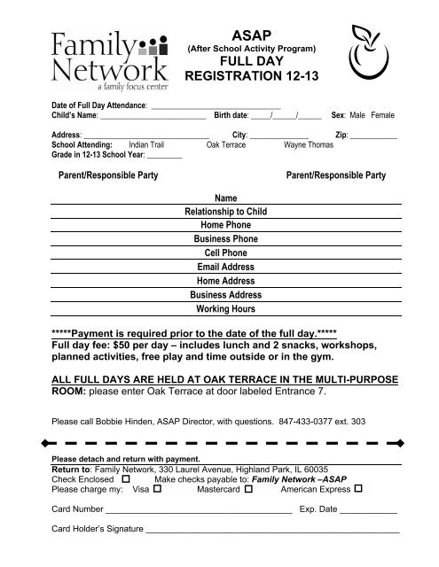 Registration Form - Family Network