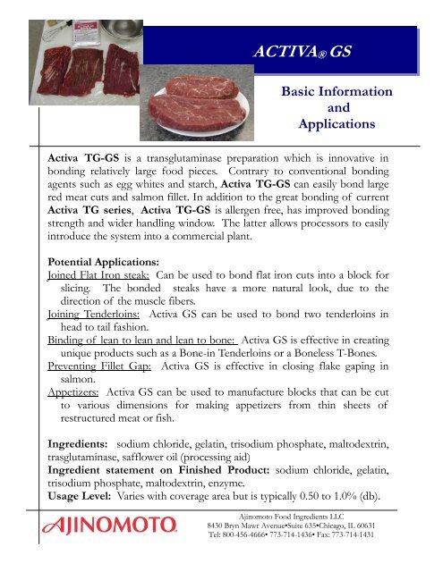Activa GS - Transglutaminase Preparation