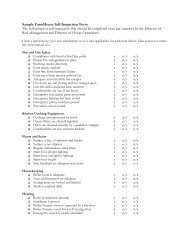 ACCOMMODATION INSPECTION CHECKLIST - Staff