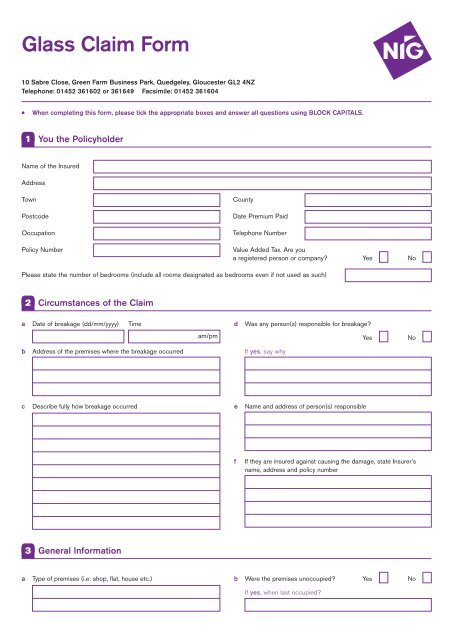 Glass Claim Form - FarmWeb