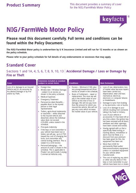 NIG/FarmWeb Motor Policy