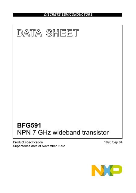 BFG591 NPN 7 GHz wideband transistor - NXP.com