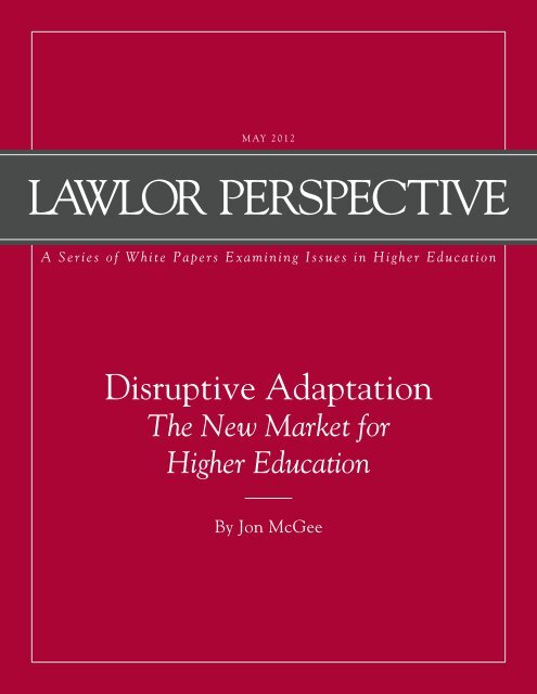 Perspective Disruptive Adaptation - Faculty of Arts and Sciences