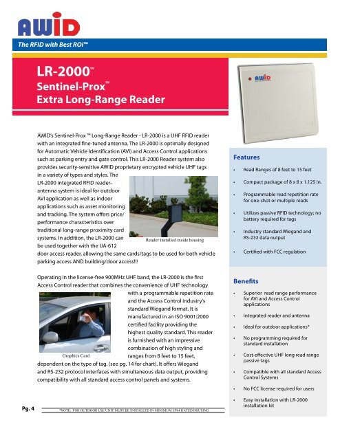 AWID LR-2000 Specs - Fast Access Security Corp.