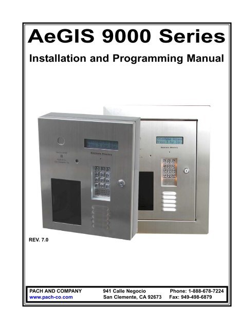 Aegis 9000 Manual - Fast Access Security Corp.