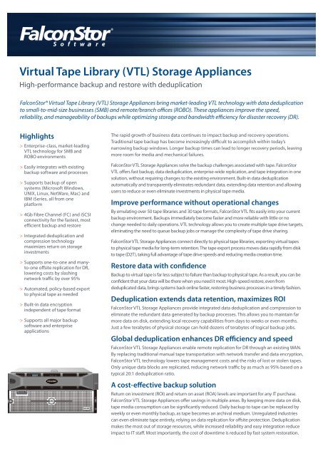 Virtual Tape Library (VTL) Storage Appliances - ASTCO