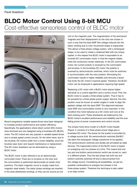 BLDC Motor Control Using 8-bit MCU Cost-effective sensorless ...