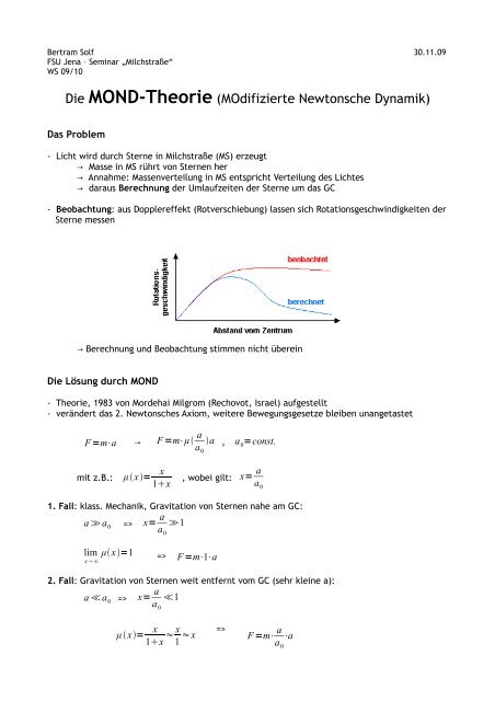 Die Mond-Theorie (Modifizierte Newtonsche Dynamik)