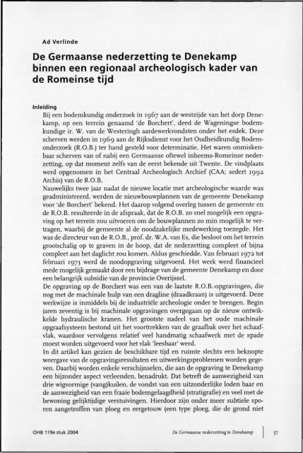 De Germaanse nederzetting te Denekamp binnen een regionaal ...
