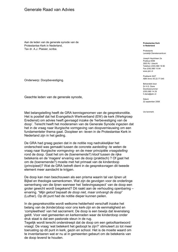 Geachte heer/mevrouw, Wij schrijven u in het kader van het ...