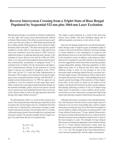 Reverse Intersystem Crossing from a Triplet State of Rose Bengal ...