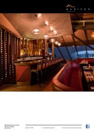 Cocktail menu - Madison