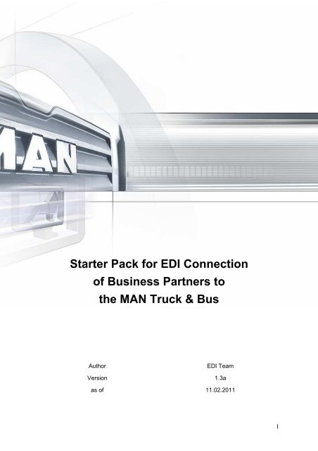 Starter Pack for EDI Connection of Business ... - MAN Truck & Bus