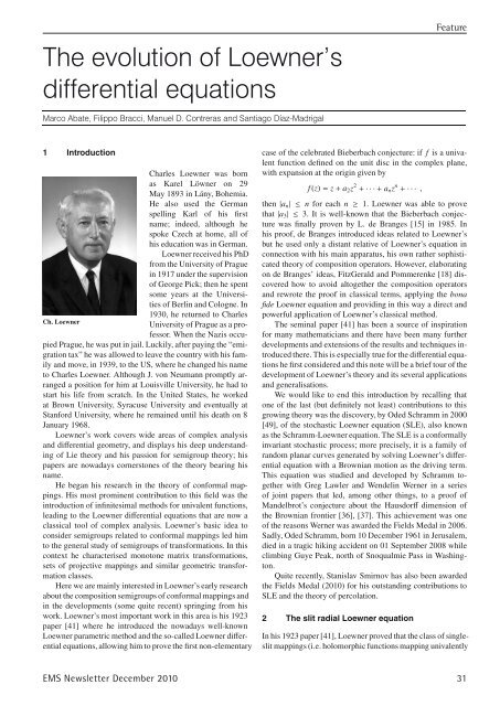 The evolution of Loewner's differential equations