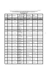 List - Department of Science & Technology