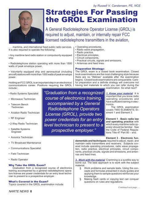 Strategies For Passing the GROL Examination. - Narte