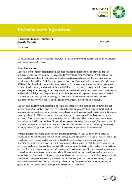 Risicofactoren bij autisme