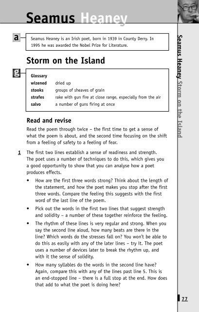 Seamus Heaney (PDF, 39 KB) - Pearson Schools