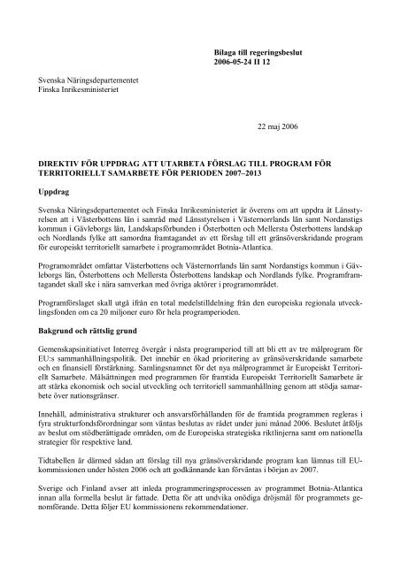 Bilaga till regeringsbeslut 2006-05-24 II 12 Svenska ... - Poliisi