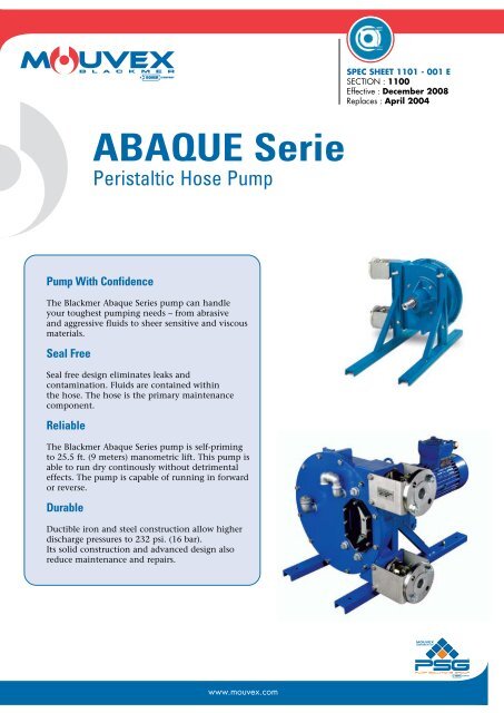 ABAQUE Series Peristaltic Hose Pump - PSG Dover