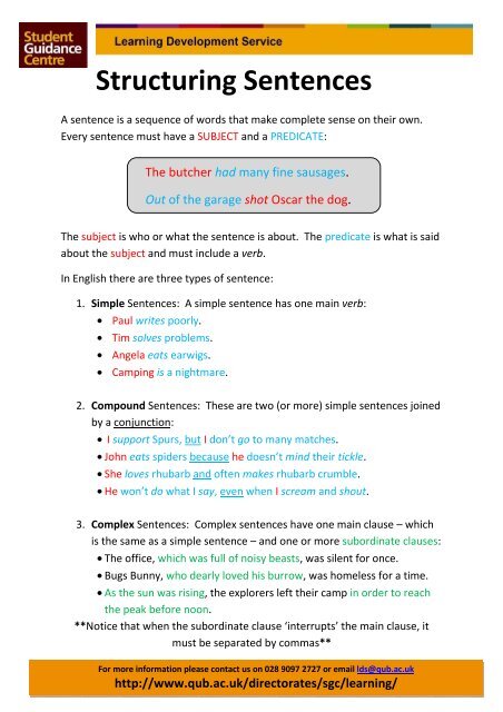 Structuring Sentences