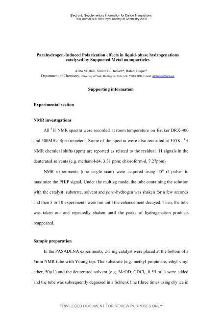 Experimental section, materials and methods, synthesis of materials ...