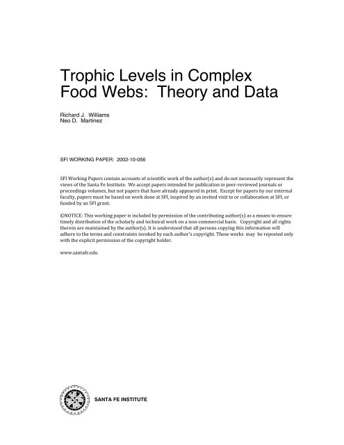 TROPHIC LEVELS IN COMPLEX FOOD WEBS: THEORY AND DATA