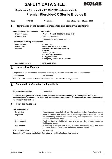 Premier Klercide-CR Sterile Biocide E RTU - Shield Medicare Ltd