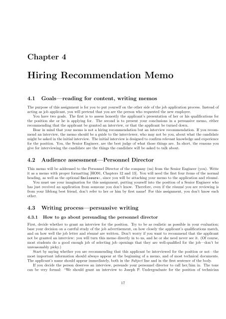 Hiring Recommendation Memo