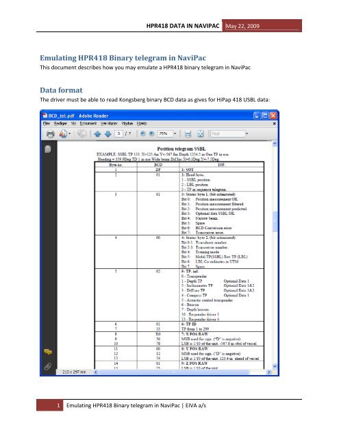 HPR418 Data in Navipac - Eiva