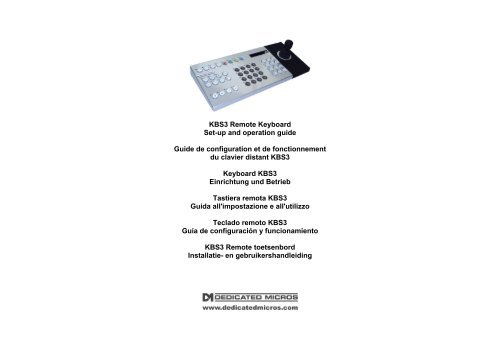 KBS3 Remote Keyboard Set-up and operation guide Guide de ...