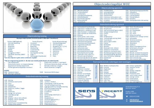 Objectcoderingslijst WOZ - Taccent