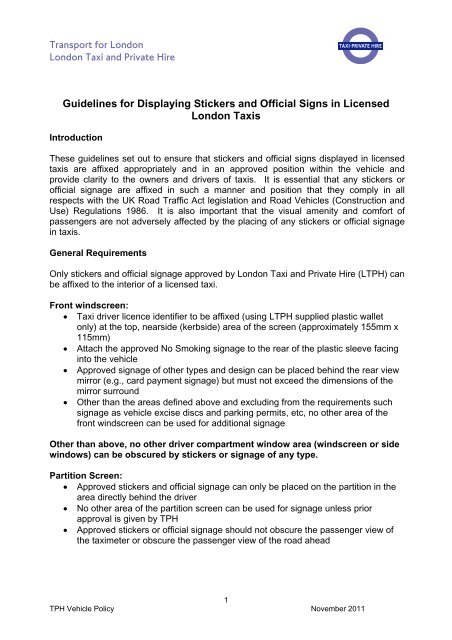 Guidelines for Displaying Stickers and Official Signs in Licensed ...