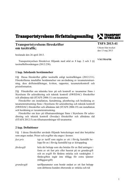 TSFS 2013:41 - Transportstyrelsen