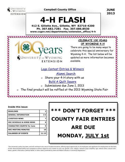 4-H FLASH - University of Wyoming