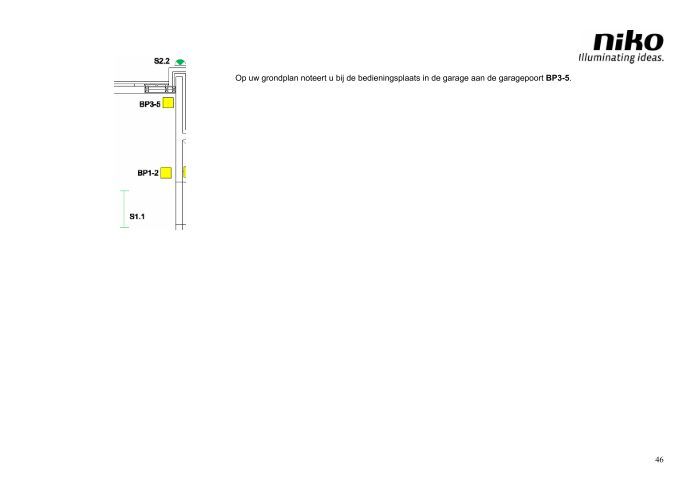 Op uw grondplan noteert u