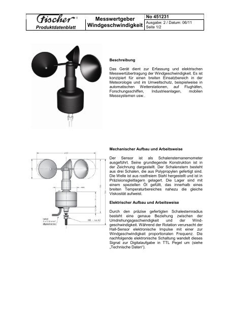 Datenblatt - Fischer Barometer