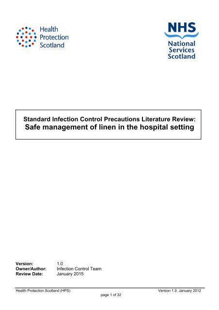 Standard infection control precautions (SICPs) literature review