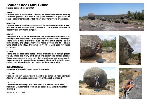 Boulder Rock Mini Guide